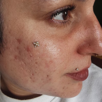 14K 16G Solid Gold Dermal Piercing/internally Threaded Dermal Anchor ...