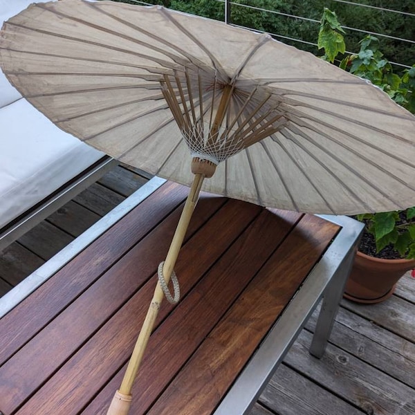 Waterproof Cotton Canvas Parasols With 28" Canopy & Bamboo Pole ...