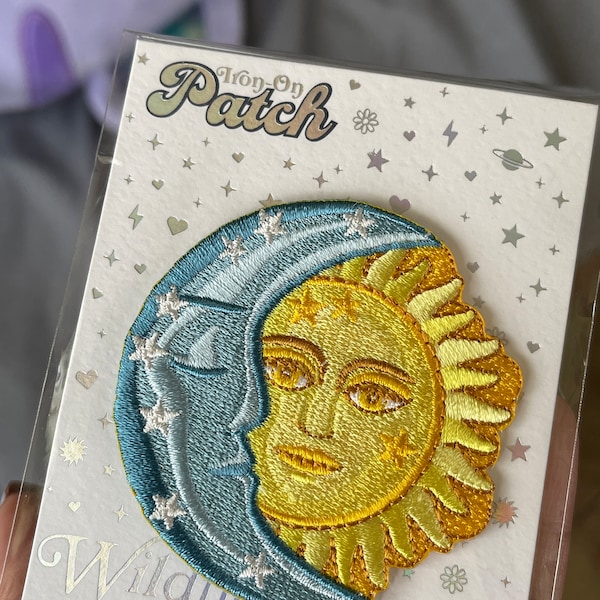 Sun & Moon Patch - Iron on Patch - Embroidered Patches for Jackets - Cosmic - Astrology ...
