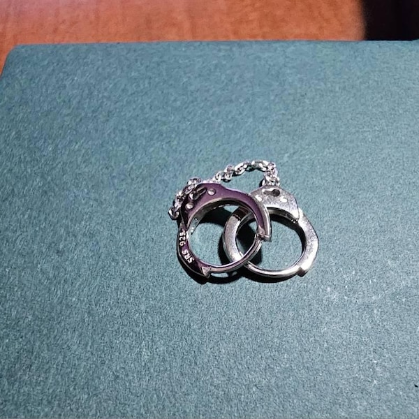 Handcuff Hoop Earrings With a Linking Chain, Silver or Gold, Chained ...