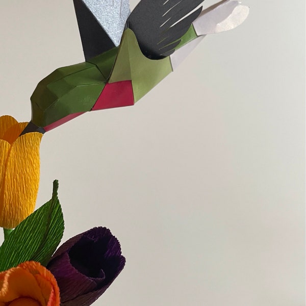 Low Poly Hummingbird SVG, PDF Papercraft. Digital Download, Paper Craft ...
