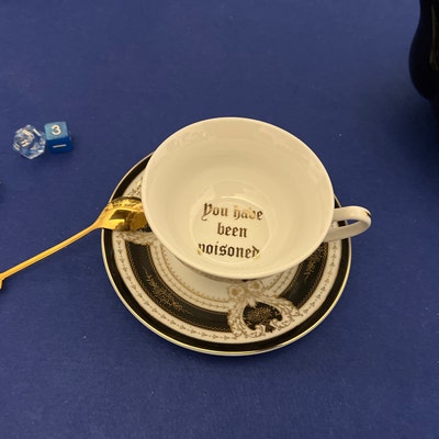 Porcelain you Have Been Poisoned Cup and Saucer Set. 22k Gold, Food ...