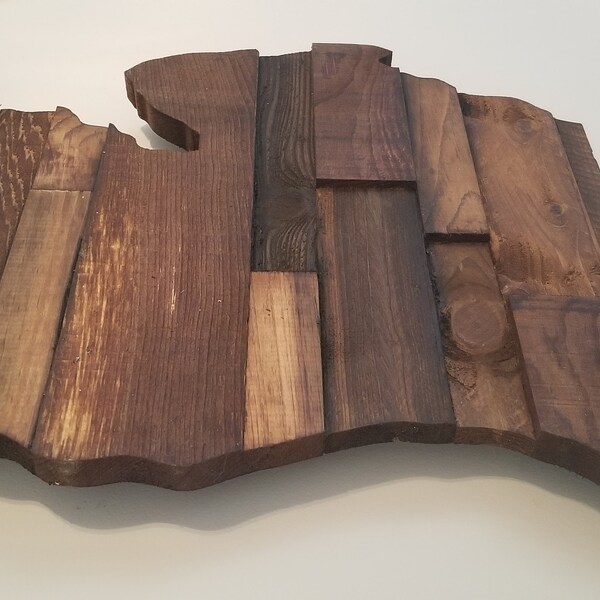 Michigan Rustic Wood State Cut Out, Wooden Michigan State Outline ...