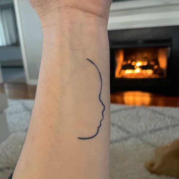 Child Side Profile | Minimal Tattoo Design | Handdrawn (no AI) - Etsy