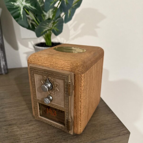 Vintage Oak Post Office Box Bank - Etsy
