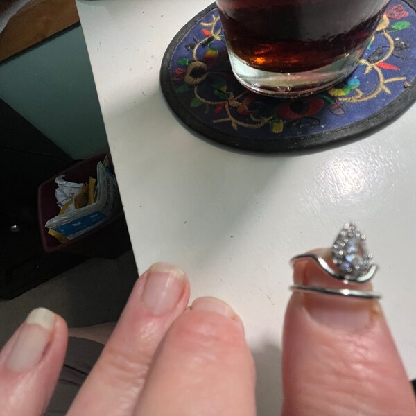 2 Fingertip Rings Fingernail Art Trendy Open Adjustable Rose Design ...