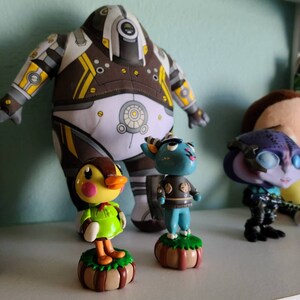 Rosalina and Polari or Princess Peach clay figure charm | Etsy