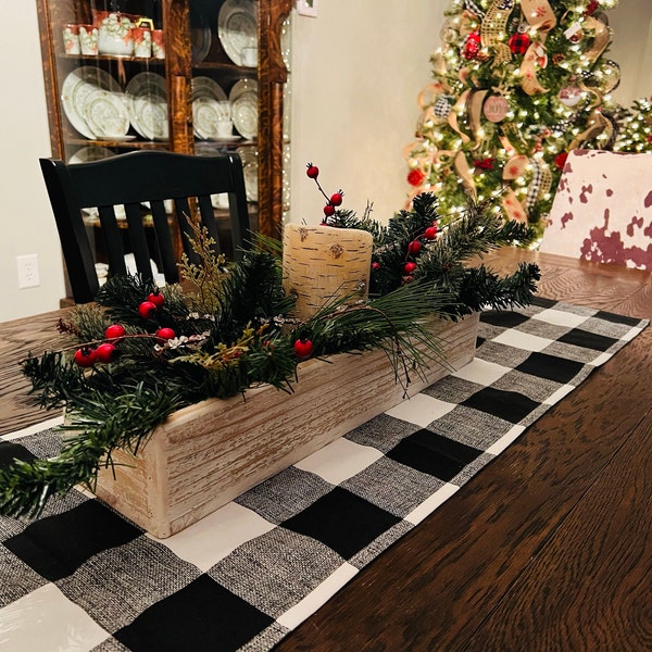 Buffalo Check Table Runners Black & White Table Runner Buffalo Check ...