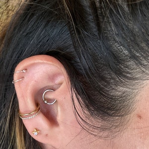 316 L Stainless Steel Conch Hoop Five Stacked Conch Hoops - Etsy