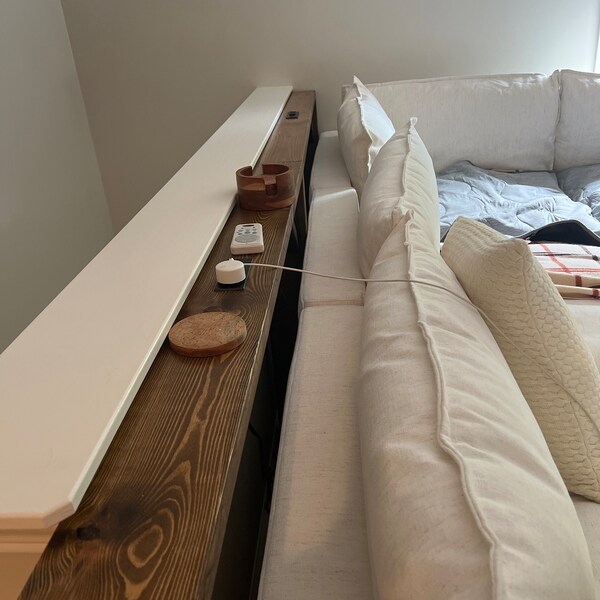 Powered Wood Console Table 5 Inches Deep | Behind the Sofa Table With ...