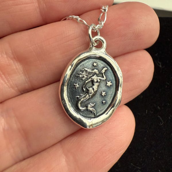 Spooky Ghost Halloween Wax Seal Necklace Pendant, Handmade Sterling ...