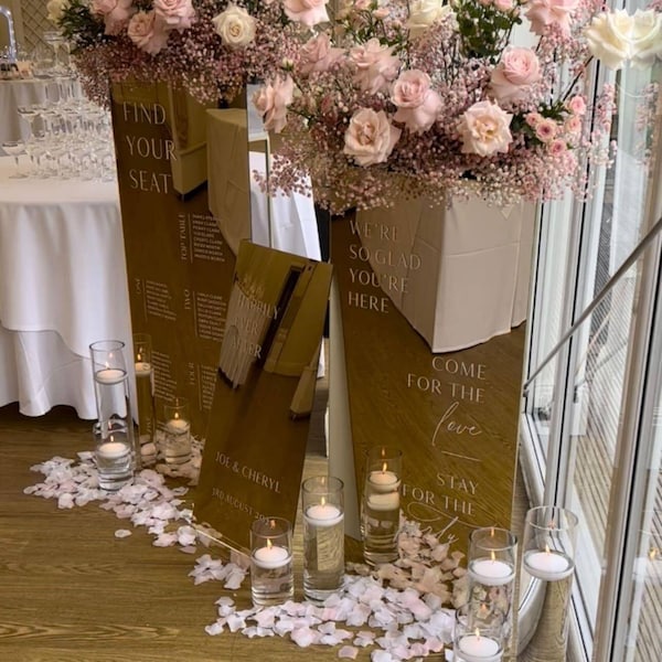 Set of 3 Wedding Signs Bundle - Seating Chart Sign - Wedding Welcome ...