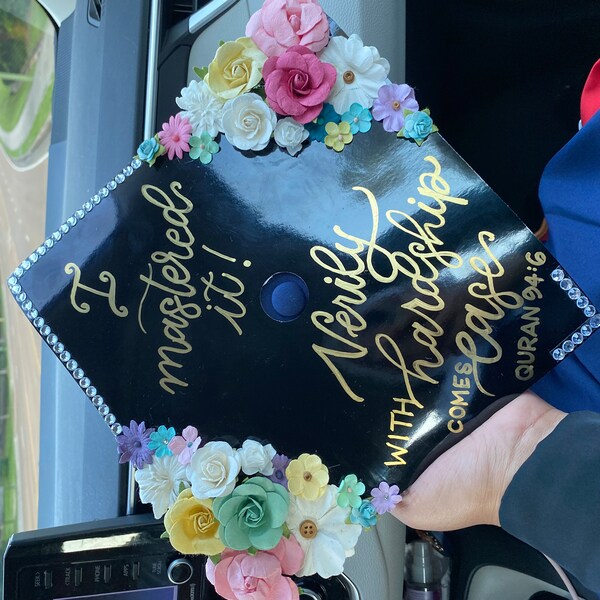 Custom Islamic Graduation Cap - Hand Painted Cap - 3D - Highschool ...