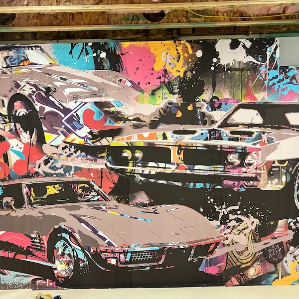 Sport Car Mustang Wallpaper & Wall Art Mural Engine Car Sport Wall ...