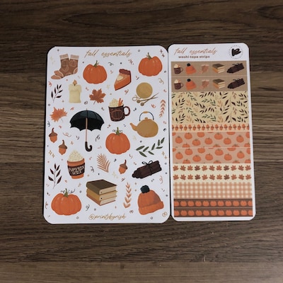 FALL Autumn Themed Sticker Sheet Cute Journal Planner - Etsy Canada
