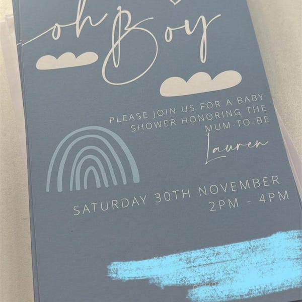 Editable Boy Baby Shower Invitation, Oh Boy Baby Shower Invite ...