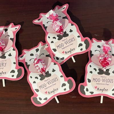 Cute Cow Valentines, Printable Valentine Card, Moo Cow Kid's Classroom ...