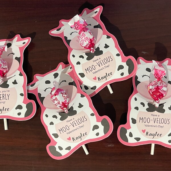 Cute Cow Valentines, Printable Valentine Card, Moo Cow Kid's Classroom ...