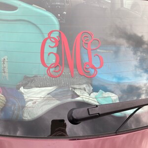 Monogram Car Decal / Car Decal / Script Monogram / Vinyl - Etsy