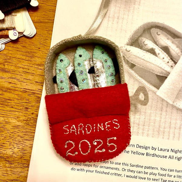 Felt Sardine Sewing Pattern PDF, Easy Felt Fish DIY, Tin of Sardines ...