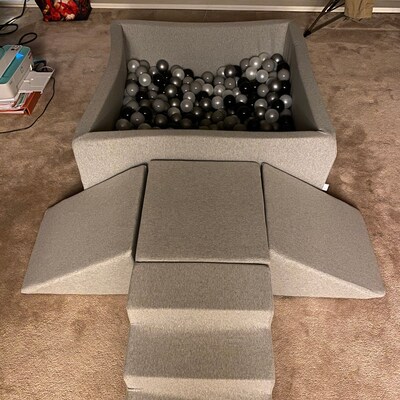 Large Square Ball Pit 400 Balls Included Gray, Pit Ball Kids, Pit Ball ...