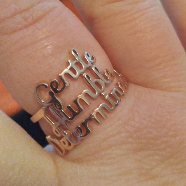 Name Ring Yellow Gold - Personalized Names Ring - Old English Name ...