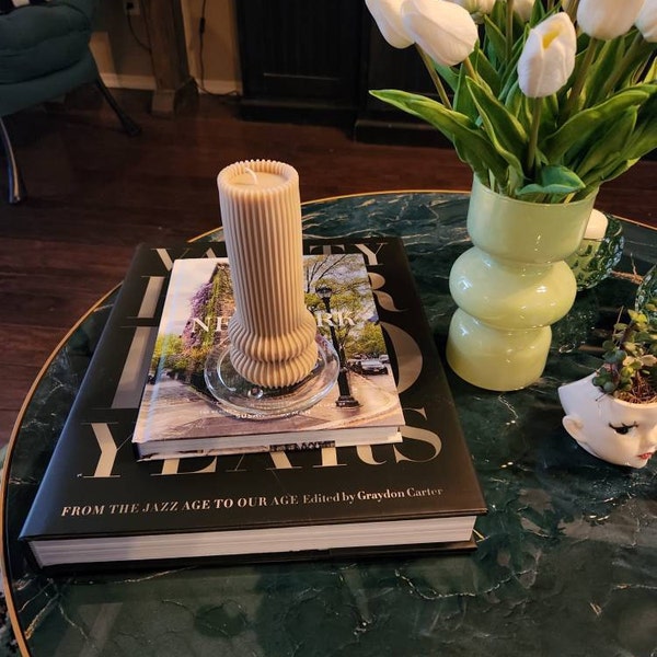 Tall Aesthetic Pillar Candles- Decorative Modern Geometric Funky Figure ...