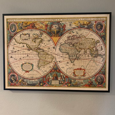 Old World Map 1630 Antique Fine Art Reproduction Print by Henricus Hondius Wall Map Art Print - Etsy