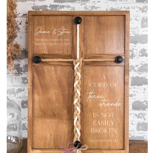 Trinity Braid™ Unity Ceremony Sign | Personalized Wedding Cross Braid ...