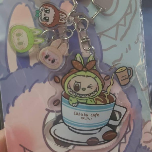 Labubu Popmart Double Sided Acrylic Phone Charm Keychain Bagcharm - Etsy