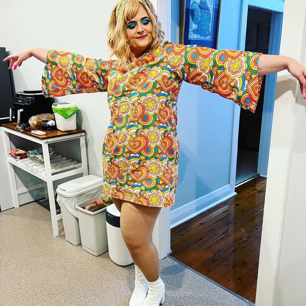 Plus Size Sewing Pattern | Flared Bell Sleeve Shift Dress | Digital PDF ...