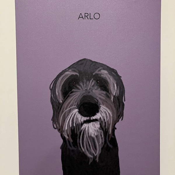 Black Doodle Art Print, Labradoodle Pet Portrait Wall Art, Doodle Lover ...