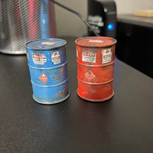 1:18 Oil Barrels 2x Drum 55 Gallon Part for Diorama 3D Printed and Hand ...