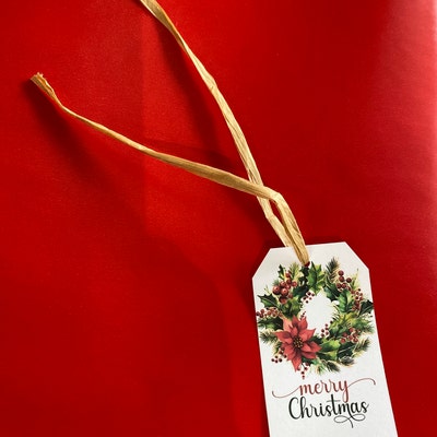 Editable Christmas Gift Tags, Merry Christmas Holiday Tags, Christmas ...