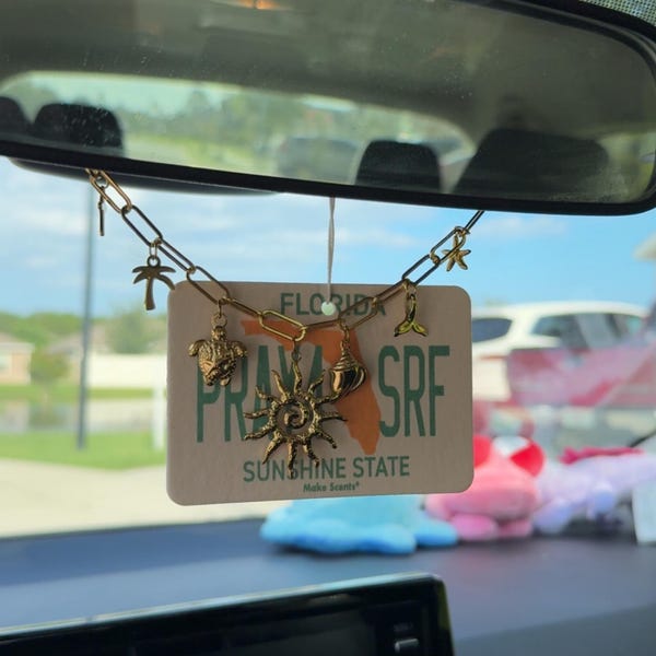 Car Charms, Engravable Rear View Mirror Chain, Make Your Own Ornament ...
