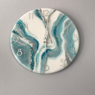 Resin Geode Clock, Geode Painting, Resin Art Clock, Abstract Painting ...