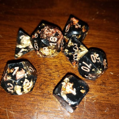 Marbled Gold DND Dice Set for Dungeons and Dragons Table Top RPGS. Gold ...