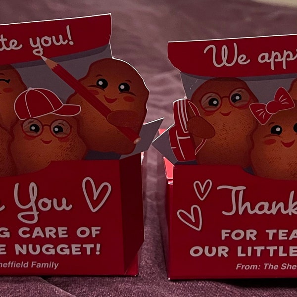 Teacher Appreciation Chicken Nugget Gift Card Holder (editable PDF) - Etsy