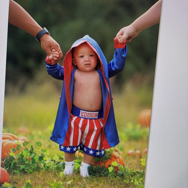 Newborn Knockout Boxing Set: Prop Baby Boxing Ring Personalized Robe ...