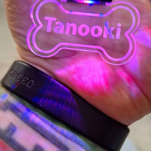 Human Pup Necklace Light up Dog Tag Color Changing Stocking Stuffer LED ...