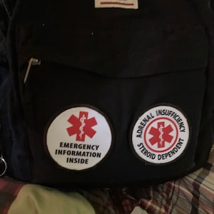 Emergency Information Inside Patch for Medical Bag, Backpack, Pouch ...