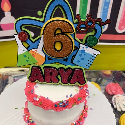Science Cake Topper, Chemistry Birthday Topper, Science Theme Party ...