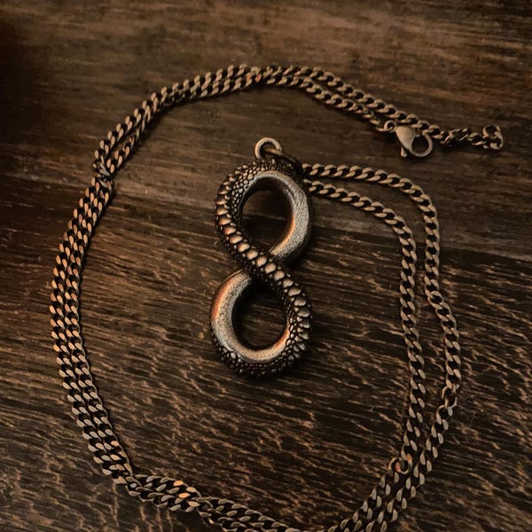 Midgard Serpent Necklace, Infinity Knot Viking Jormungandr Pendant ...