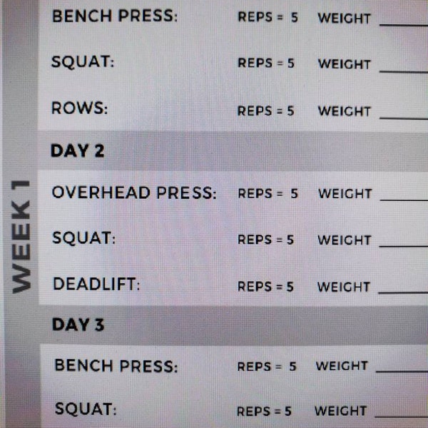 Stronglifts 5x5: Workout Tracker and Guide - Etsy
