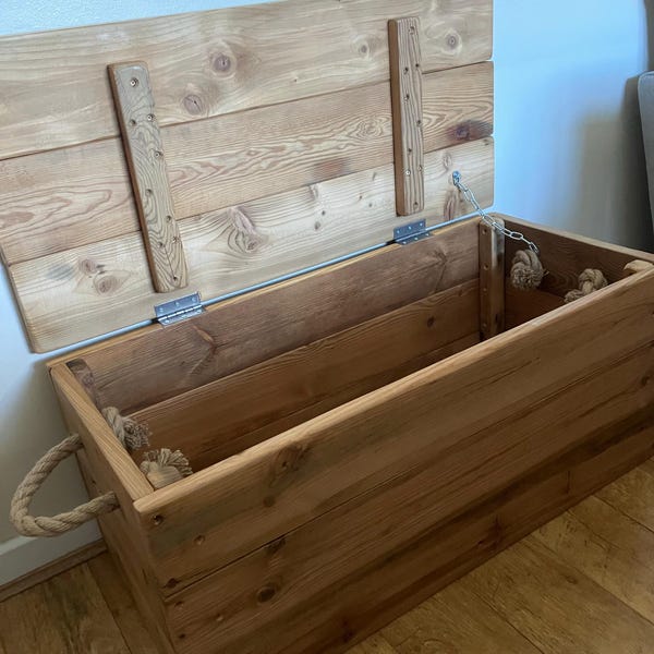 Rustic Wooden Storage Box - Custom Orders Taken - Blanket Box, Storage ...