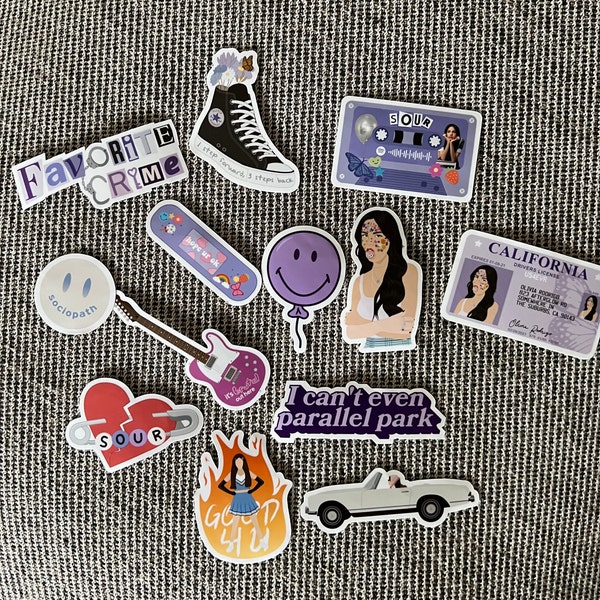SOUR Inspired Stickers (13 Pcs) + BONUS Sticker - Etsy Canada