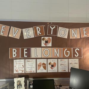 Everyone Belongs Bulletin Board | Diversity Display | Neutral Classroom ...