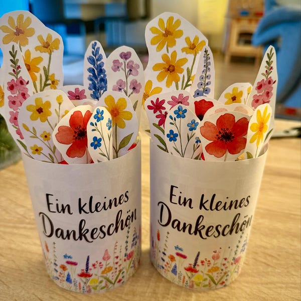 Duplo Banderole „Blumenstrauß“- Vorlage zum Ausdrucken | Danke | Blumen ...