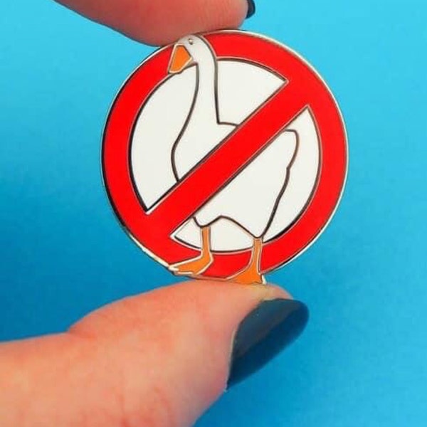 No Geese Enamel Pin - Untitled Goose Game Lapel Pin - Etsy