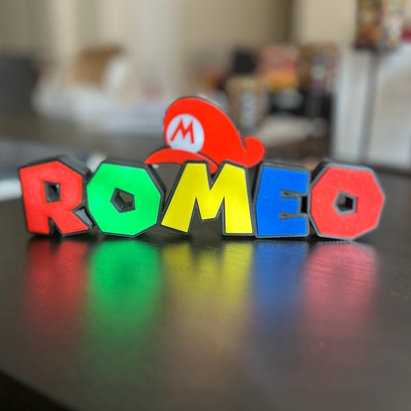 Custom Mario Name Sign Plate for Nursery Kids Room Game Room Mario ...